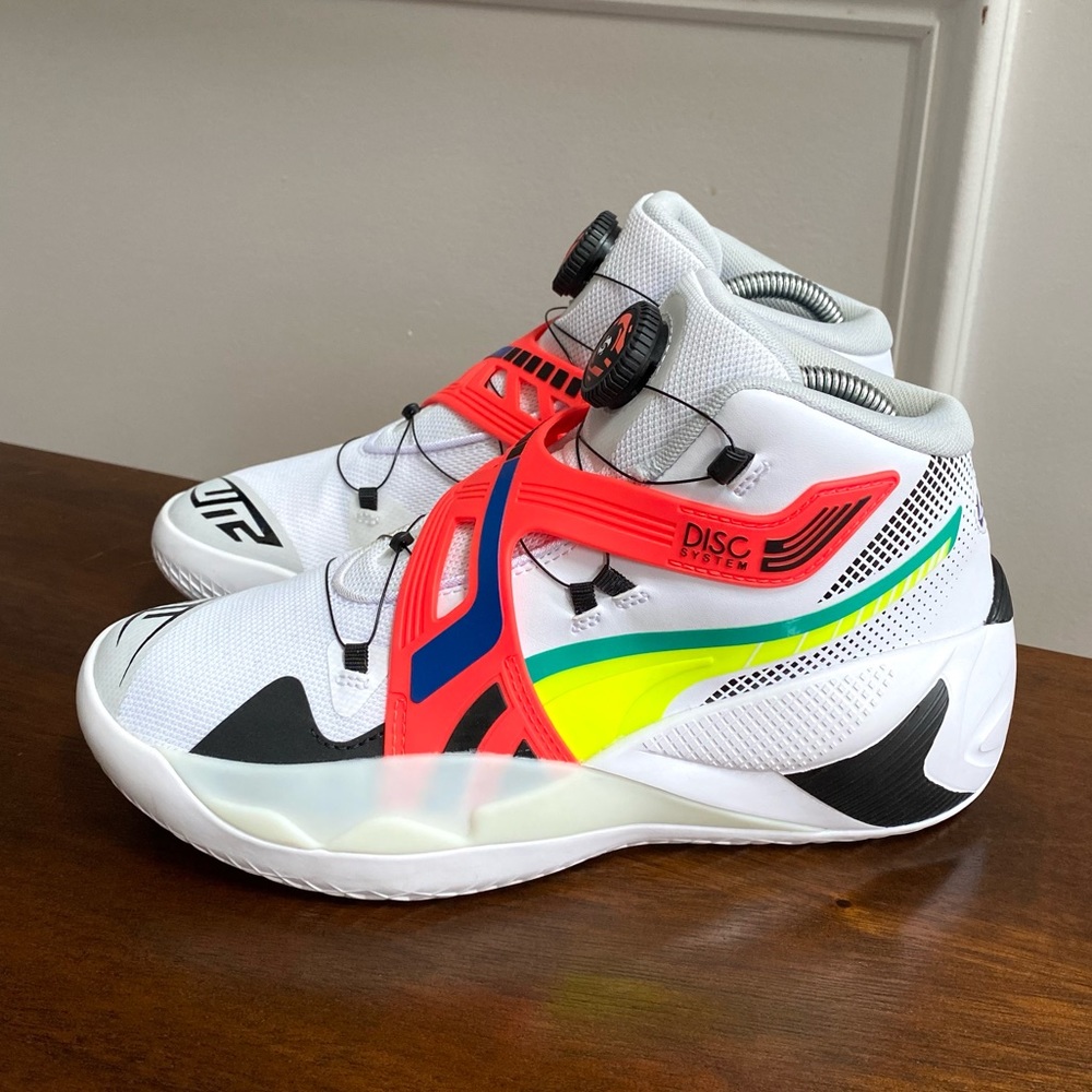 Puma Disc Rebirth White Multi Basketball Shoe 193934-… - Gem